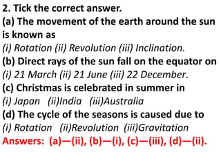 Geography answer key class 6 | PPTX