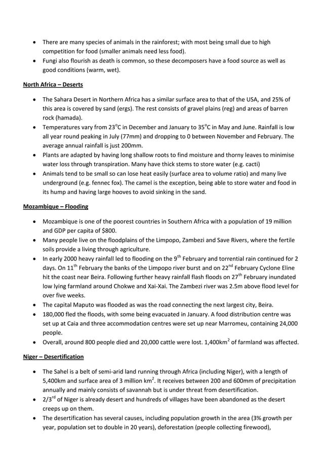 Geography case studies