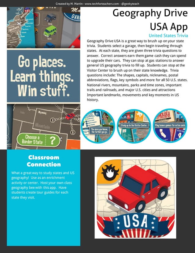 Geography Drive USA App Review | PDF