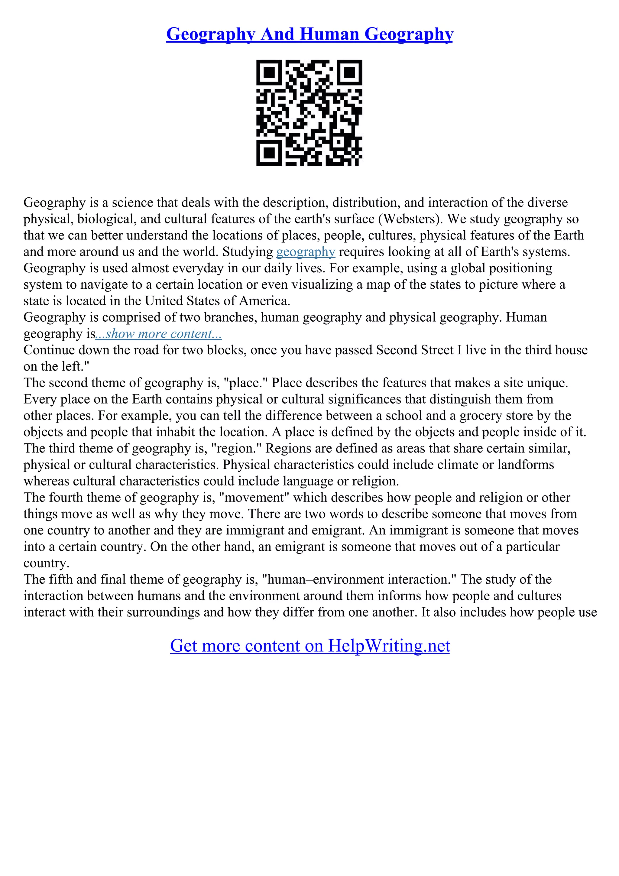 Geography Essay Examples | PDF