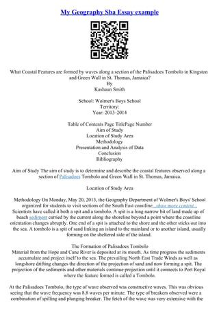 Geography Essay Examples | PDF | Geography | Science