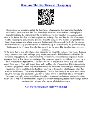 Geography Essay Examples | PDF | Geography | Science