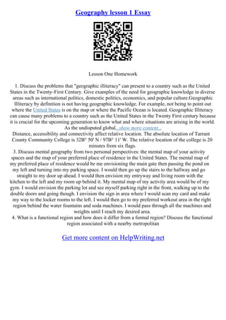 Geography Essay Examples | PDF | Geography | Science