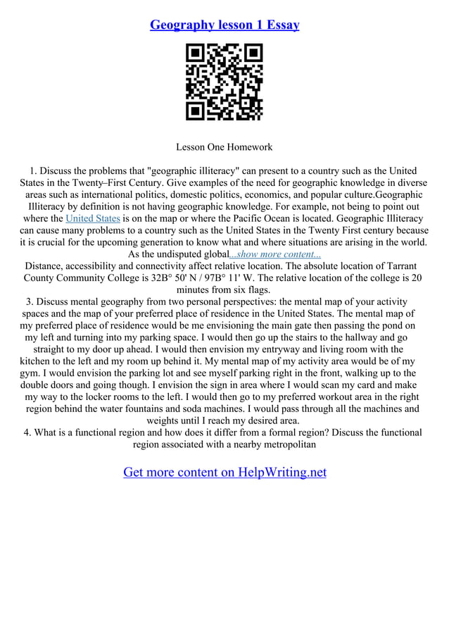 Geography Essay Examples | PDF | Geography | Science