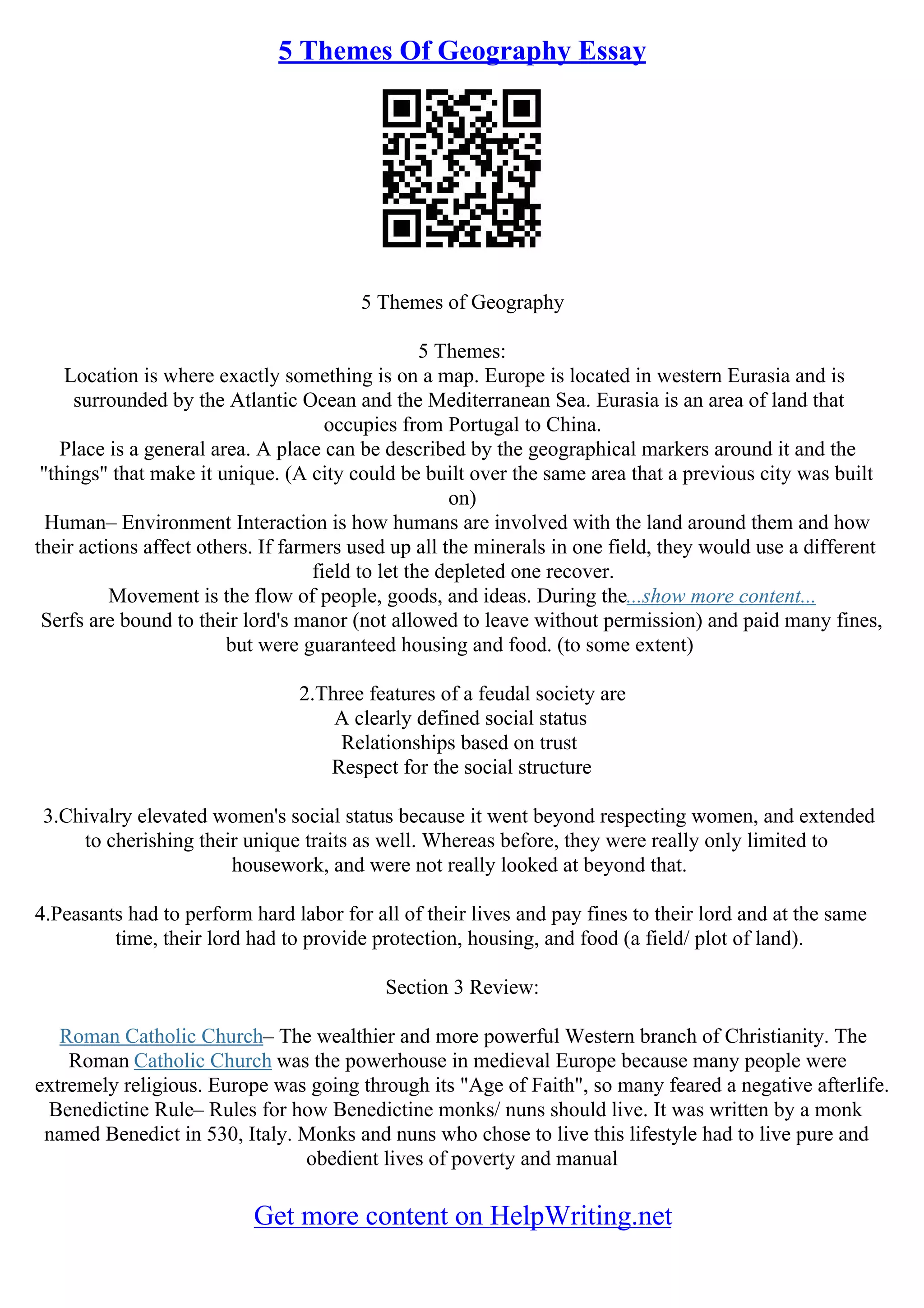 Geography Essay Topics | PDF | Geography | Science