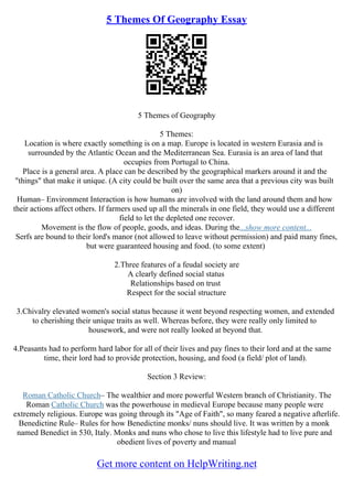 Geography Essay Topics | PDF | Geography | Science