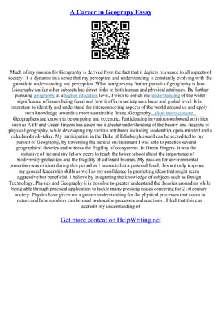 Geography Essay Topics | PDF | Geography | Science