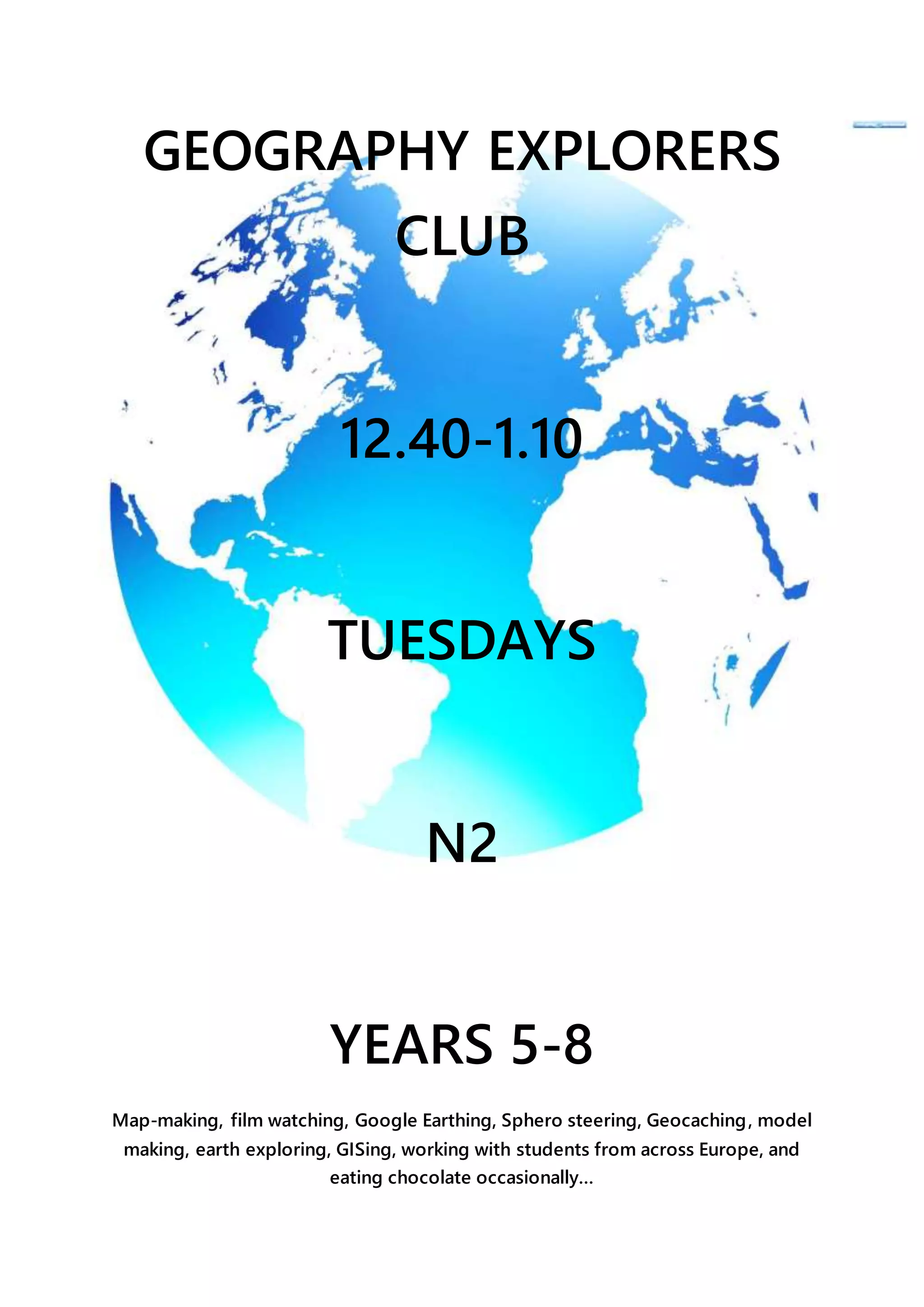 Geography explorers club | DOCX