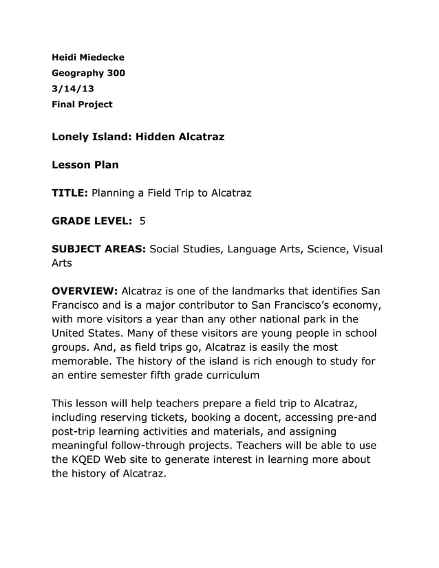 Geography finalproject(alcatraz) | PDF