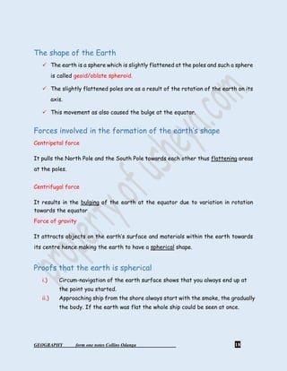 Geography form 1 notes, kenya syllabus | PDF