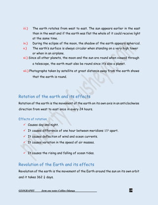 Geography form 1 notes, kenya syllabus | PDF