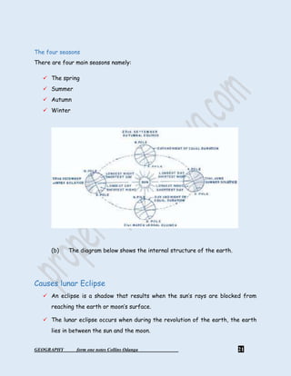 Geography form 1 notes, kenya syllabus | PDF