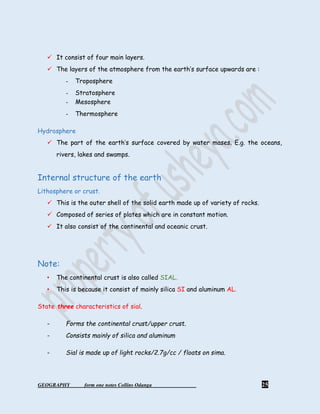 Geography form 1 notes, kenya syllabus | PDF