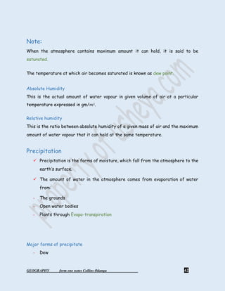 Geography form 1 notes, kenya syllabus | PDF