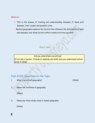 Geography form 1 notes, kenya syllabus | PDF