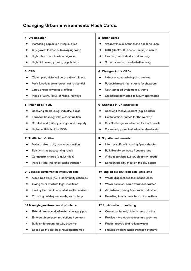 Geography gcse year 11 examination preparation booklet | PDF