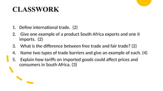 Geography grade 11.- Trade and Development | PPTX