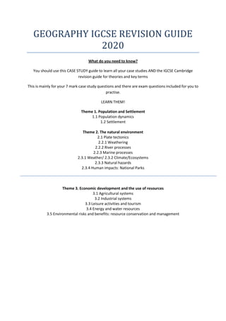 Geography igcse revision guide 2020 | PDF