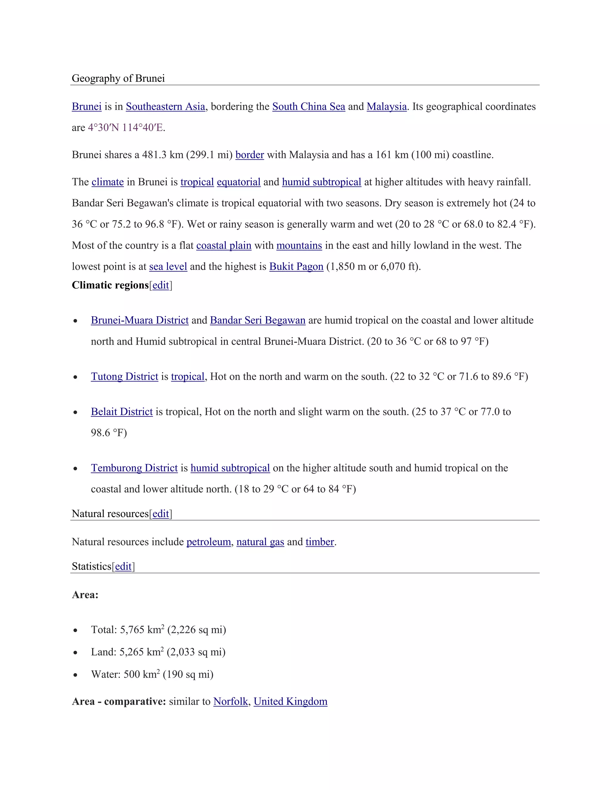 Geography of brunei | DOCX