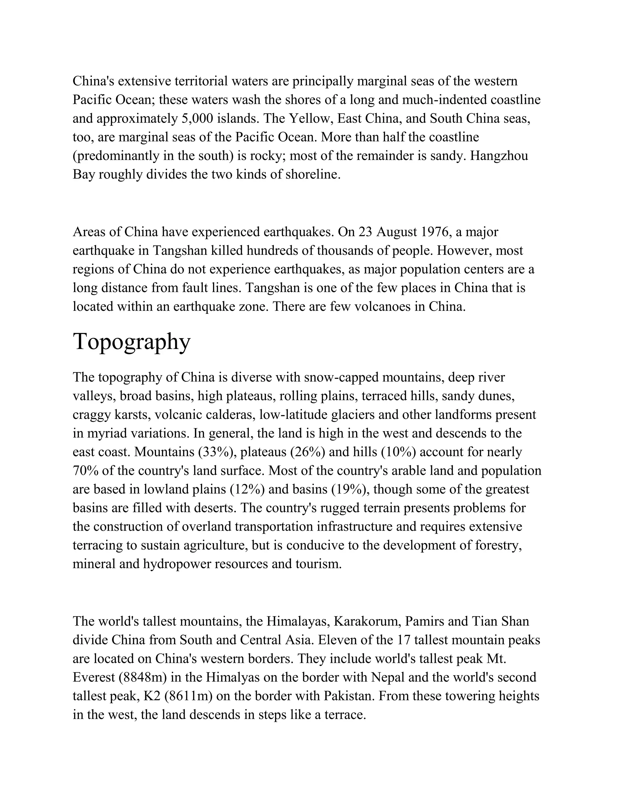 Geography of china | DOCX