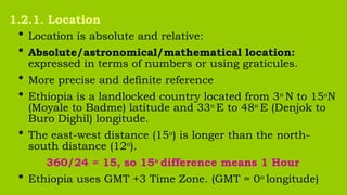 Geography of Ethiopia Chapter 1 lectures | PPTX