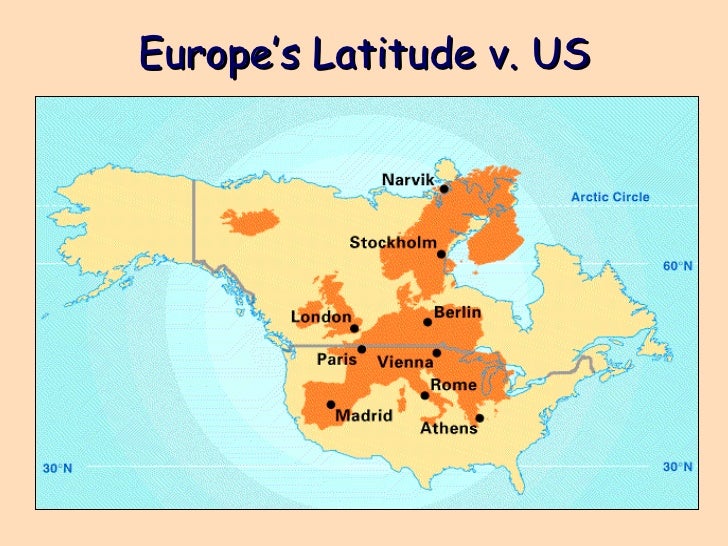 Us Europe Comparison Map
