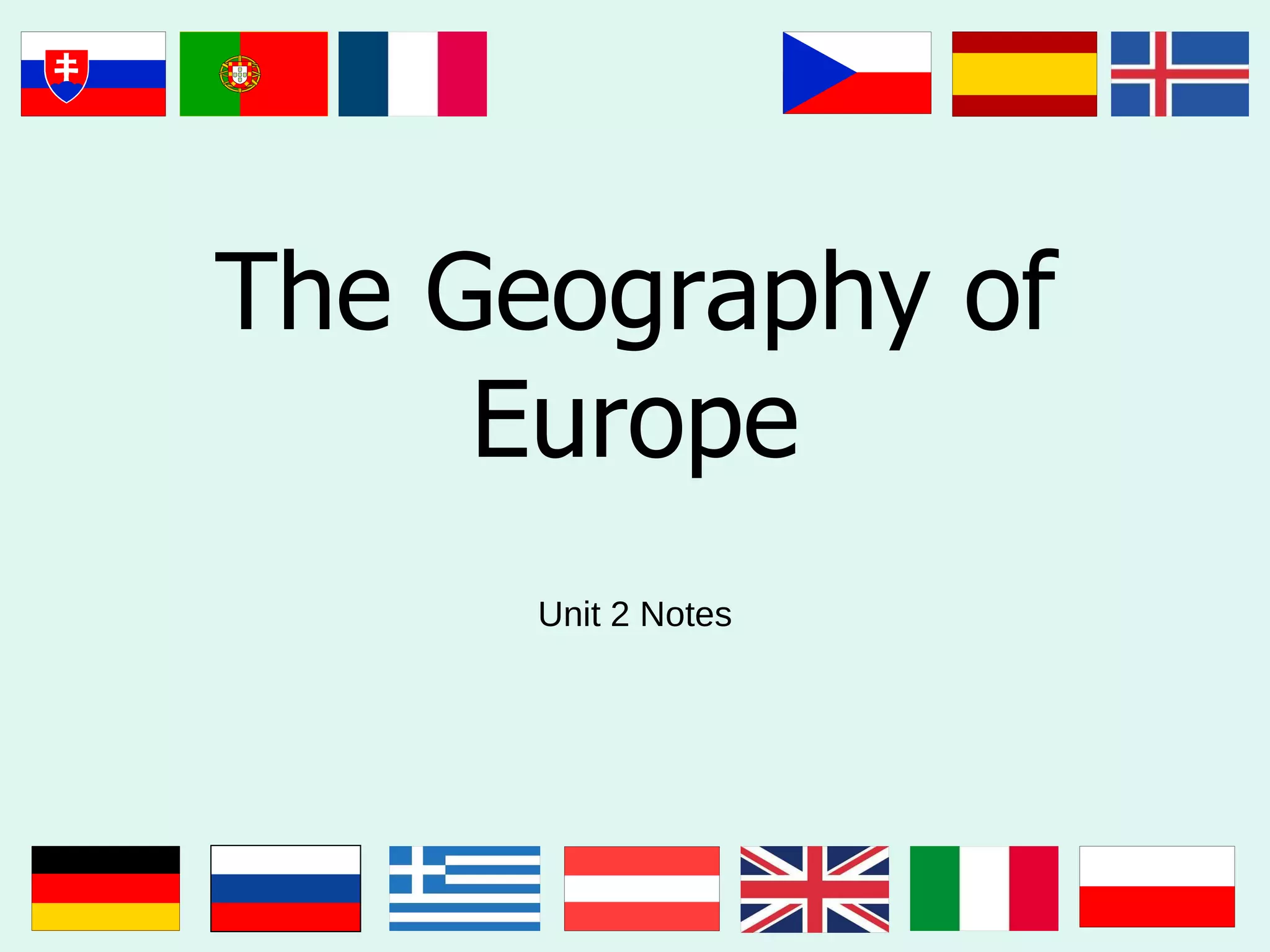 Geography of europe physical features | PPT