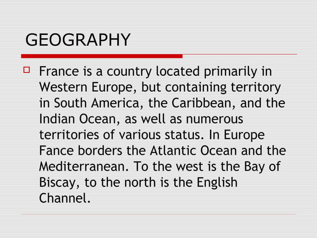 Geography of france | PPT