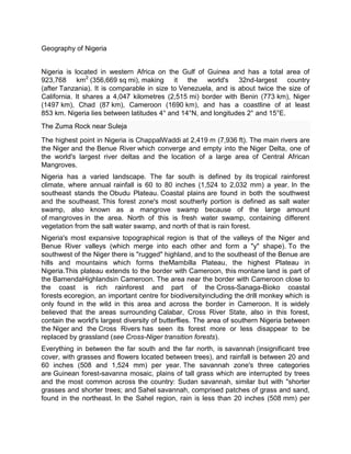 Geography of Nigeria | DOCX