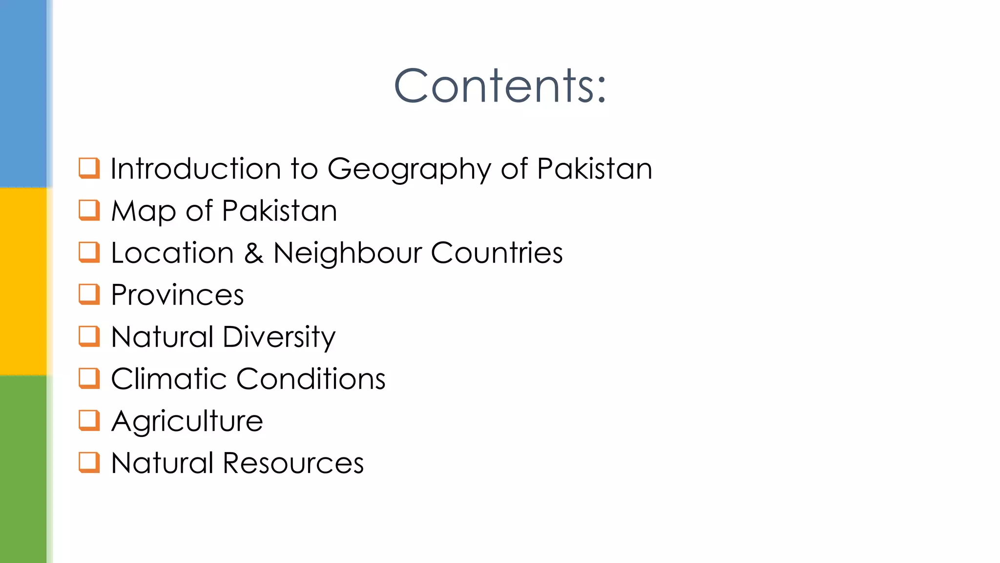 Geography of pakistan | PPTX