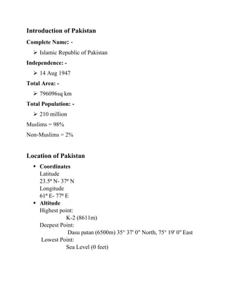 Geography of pakistan | PDF