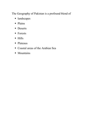 Geography of pakistan | PDF