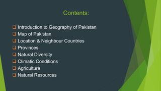 Geography of Pakistan | PPTX