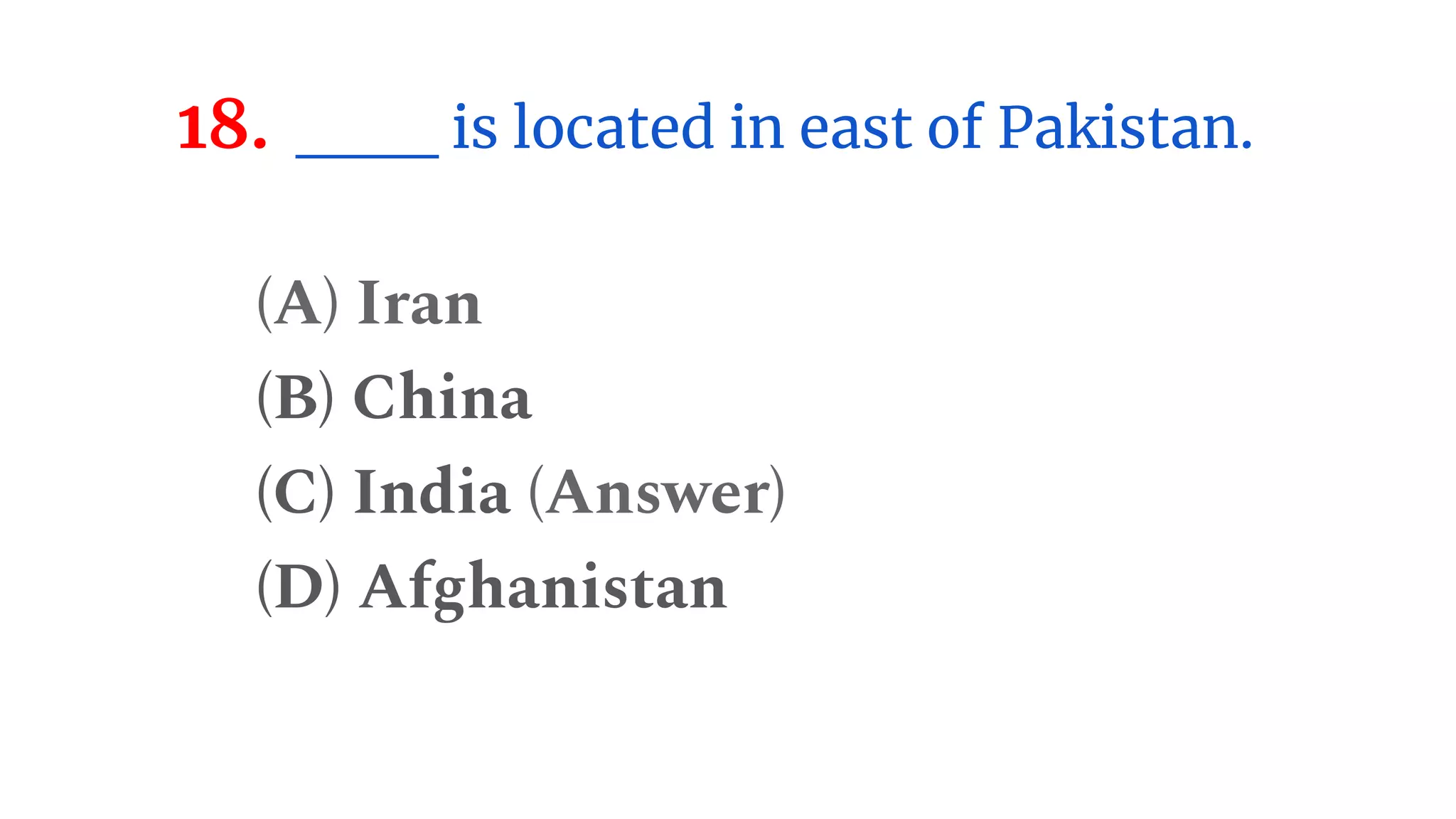 Geography of Pakistan MCQs with answers || Pak Studies MCQs || Part 01 ...