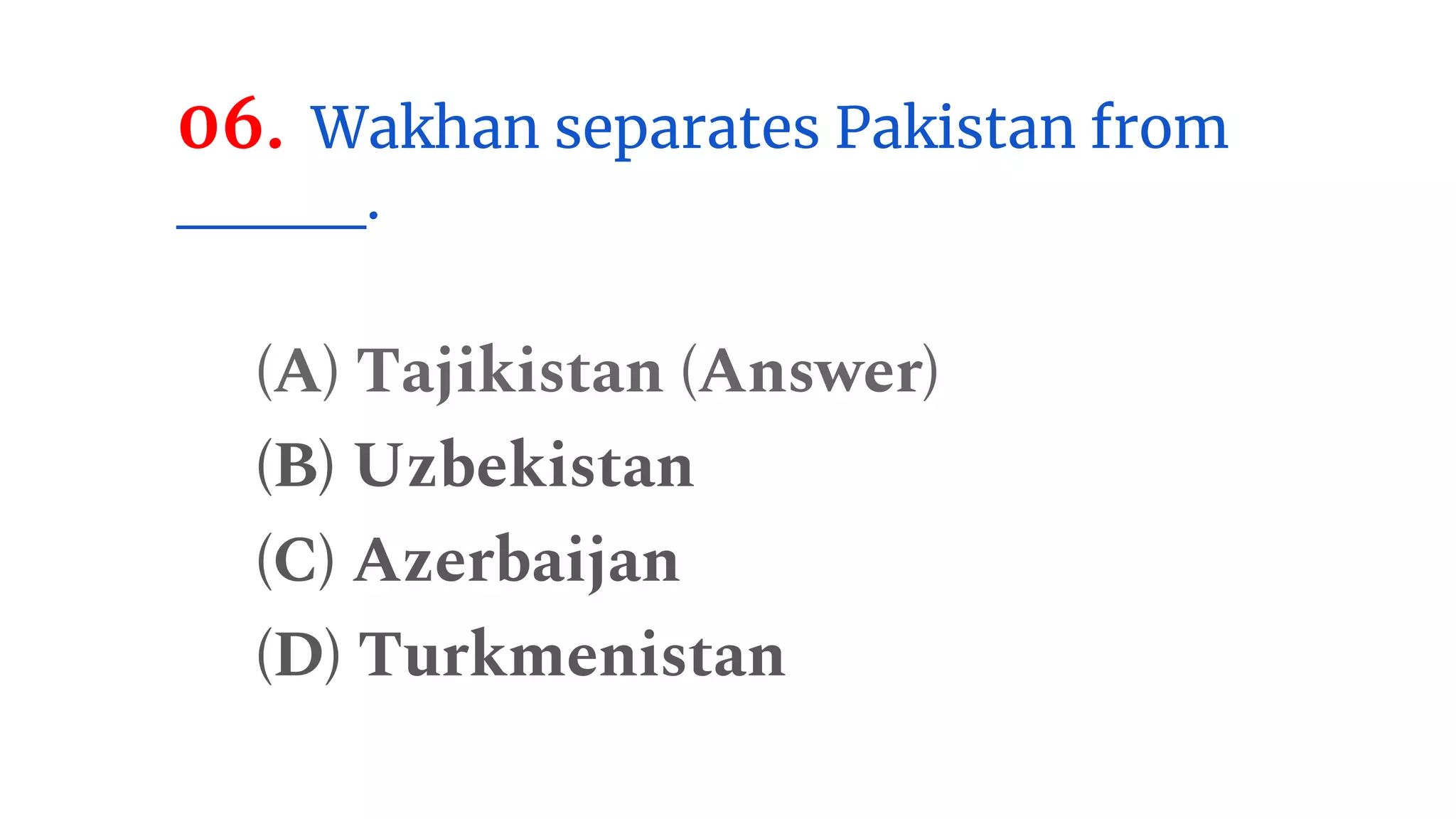 Geography of Pakistan MCQs with answers || Pak Studies MCQs || Part 01 ...