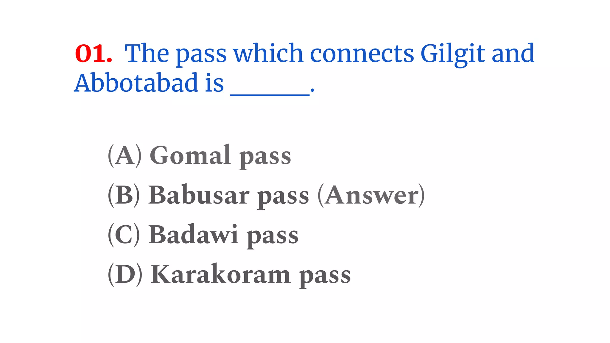 Geography of Pakistan MCQs with answers || Pak Studies MCQs || Part 2 ...