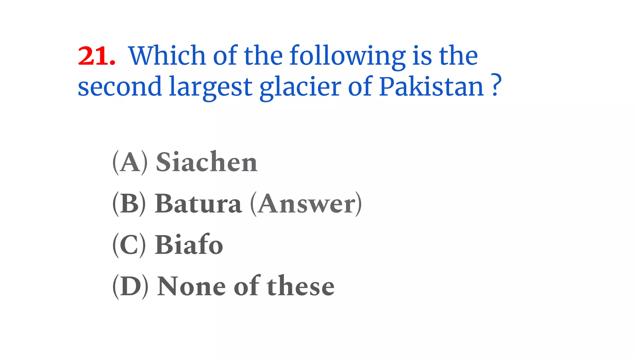 Geography of Pakistan MCQs with answers || Pak Studies MCQs || Part 2 ...