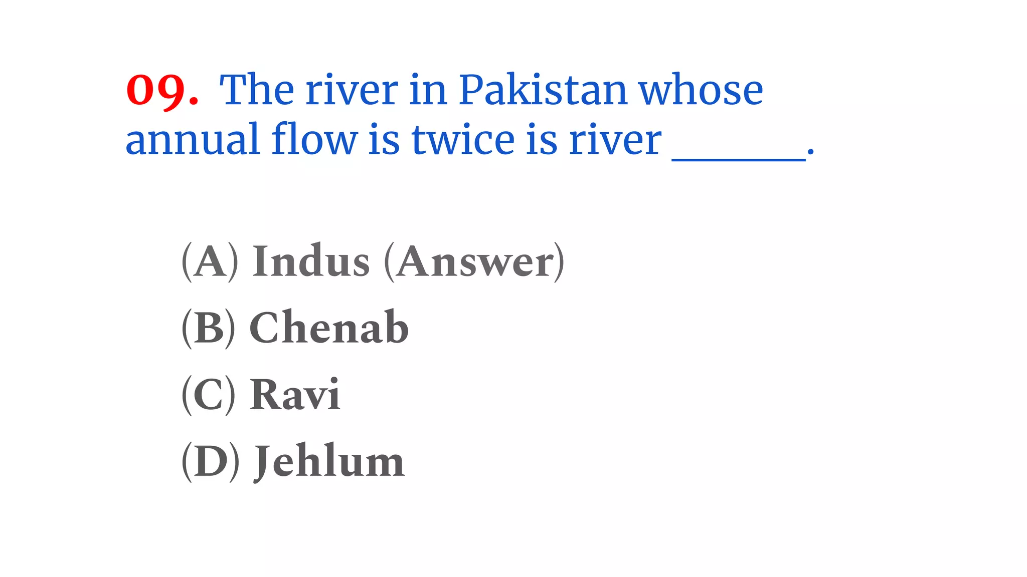 Geography of Pakistan MCQs with answers || Pak Studies MCQs || Part 03 ...