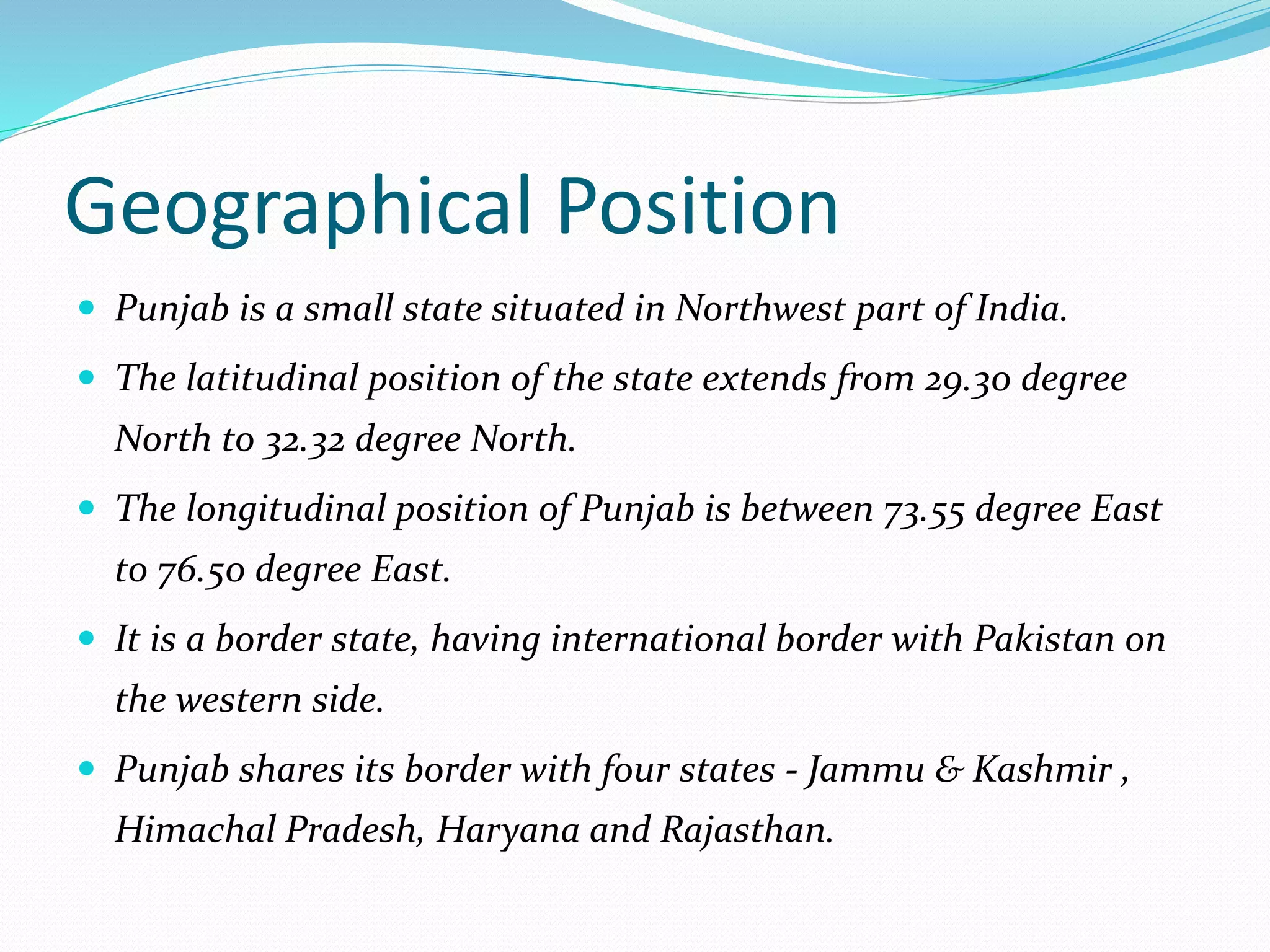 Geography of punjab | PPTX