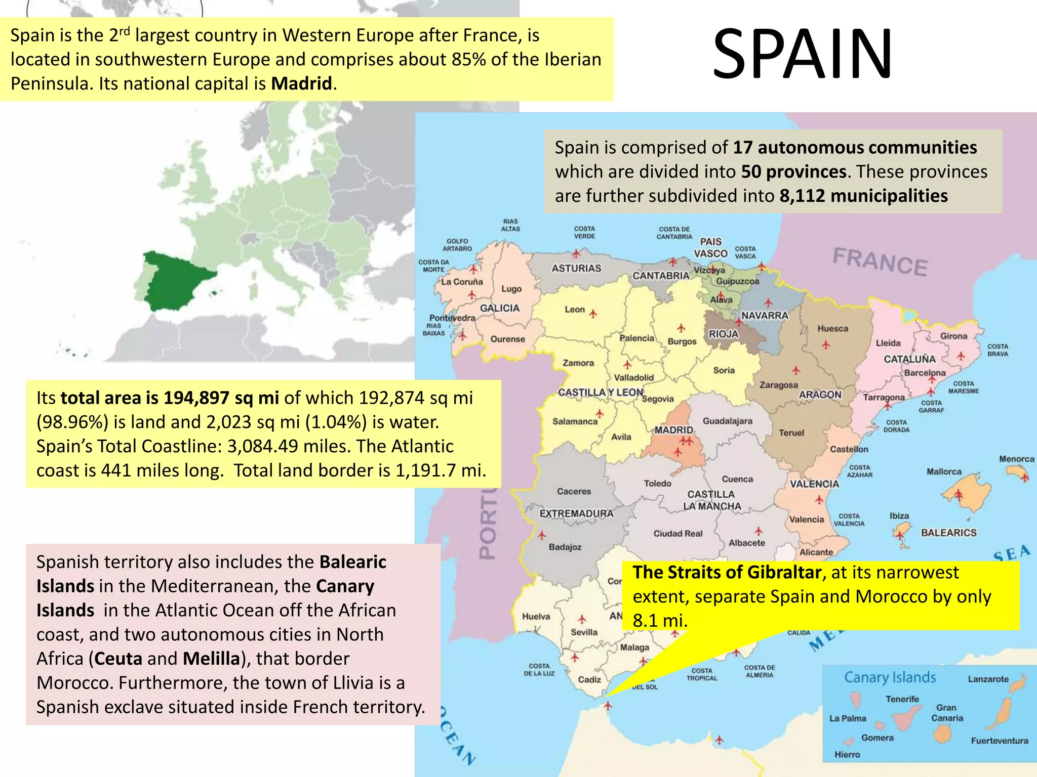 Geography of Spain | PPTX