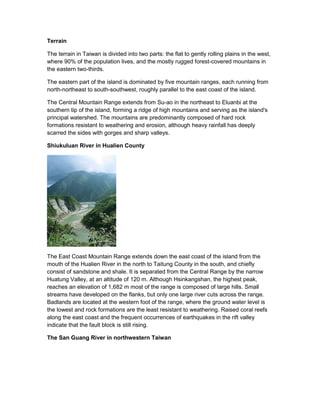 Geography of taiwan | DOCX