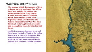 Geography of West Asia.pptx Geographical features | PPTX
