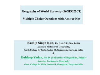 Geography of World Economy (16GEO2C1) | PPT