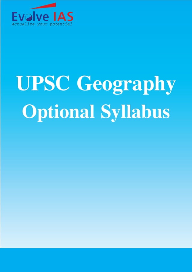 Geography Optional Syllabus | PDF