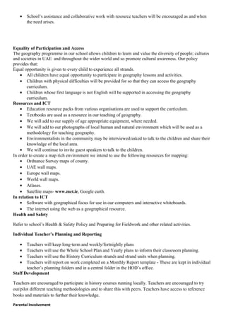 Geography plan 2014 (1) | DOC | Education industry | Industries