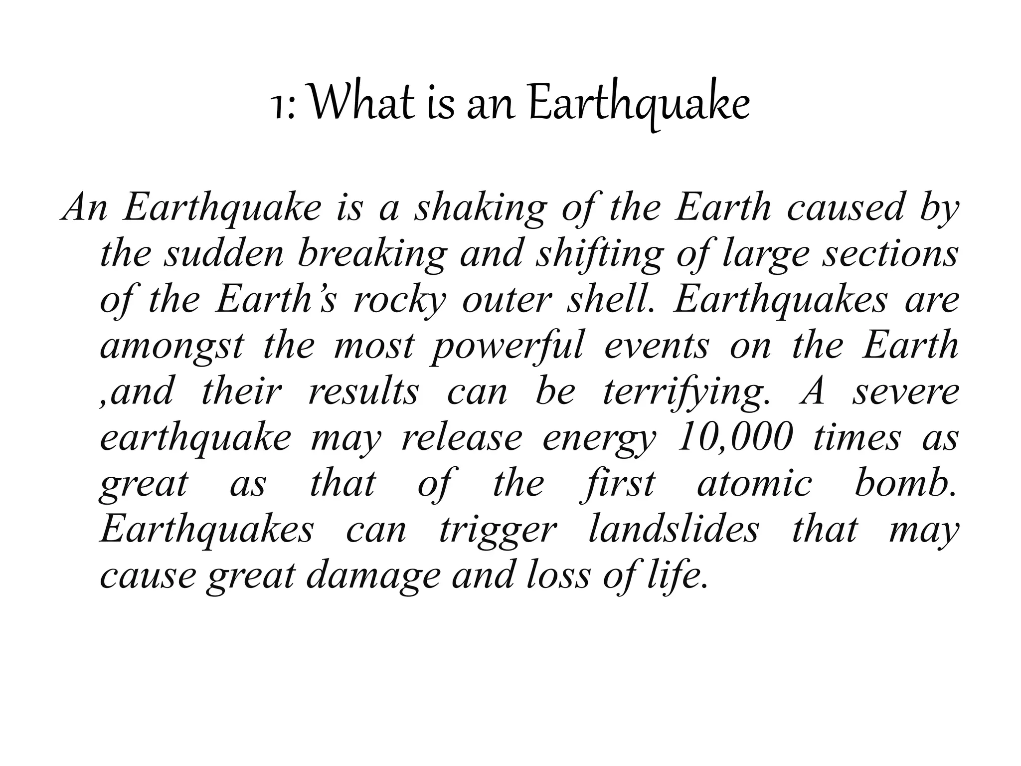 geography earthquakes ppt | PPTX