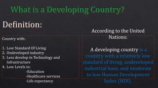 main problems in developing countries and measures taken. | PPTX