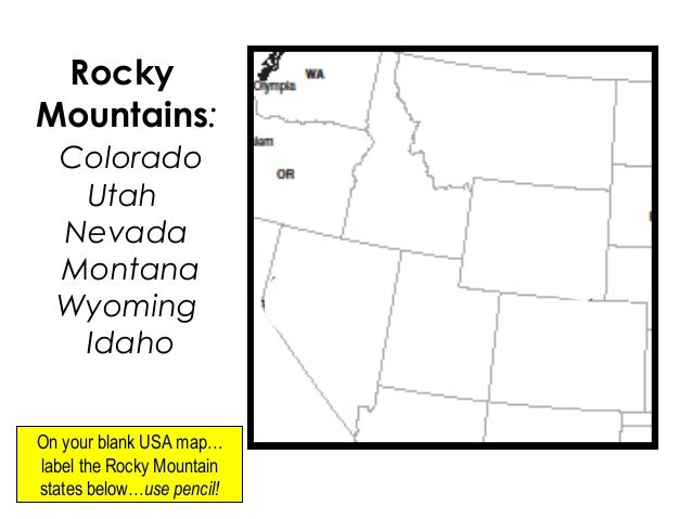 Outline Map Of Rocky Mountain Region
