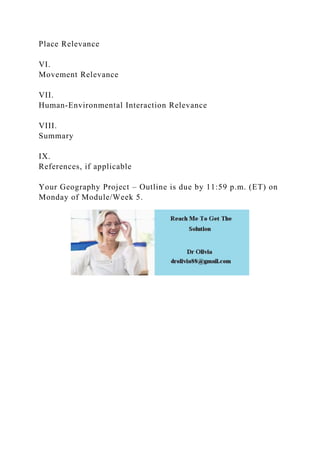 Geography Project – Outline InstructionsReferencing the Geograph.docx ...