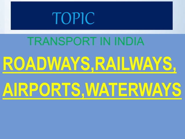 Geography project ON TRANSPORTATION | PPTX